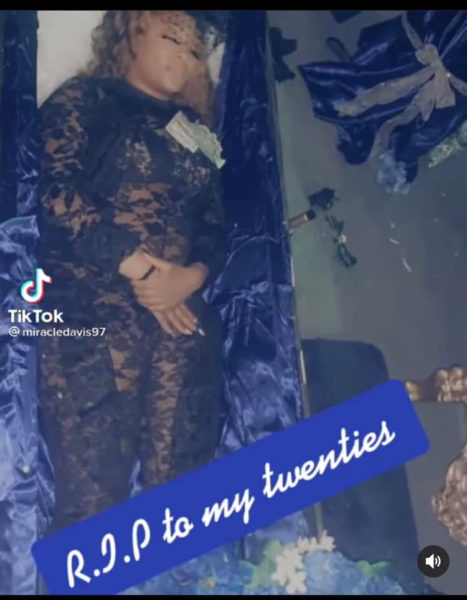 Lady holds funeral-themed birthday party, arrives in a casket (video ...