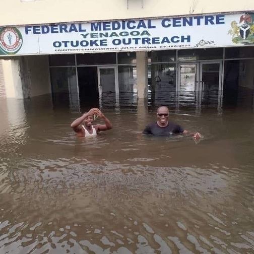 Flood swallows Federal Medical Centre, Otuoke, Bayelsa (Photo ...