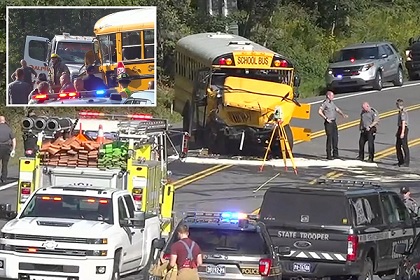 49 students hospitalized in school bus and tow truck collision in ...