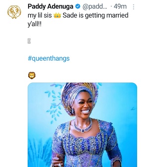 Billionaire son Paddy Adenuga excited as his sister gets set to wed ...