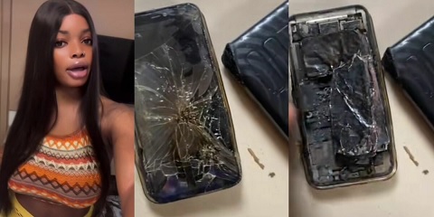 Lady’s iPhone explodes while charging with power bank - MicroSecondNews